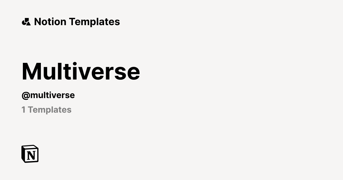 Multiverse | Template Creator | Notion Marketplace