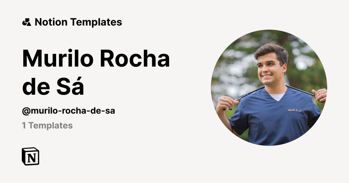 Murilo Rocha de Sá | Template Creator | Notion Marketplace