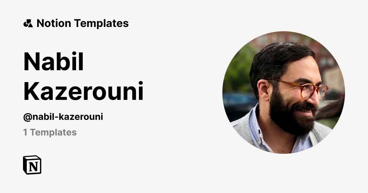 Nabil Kazerouni | Template Creator | Notion Marketplace
