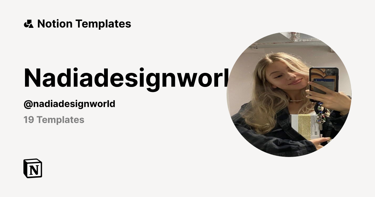 Nadiadesignworld | Template Creator | Notion Marketplace