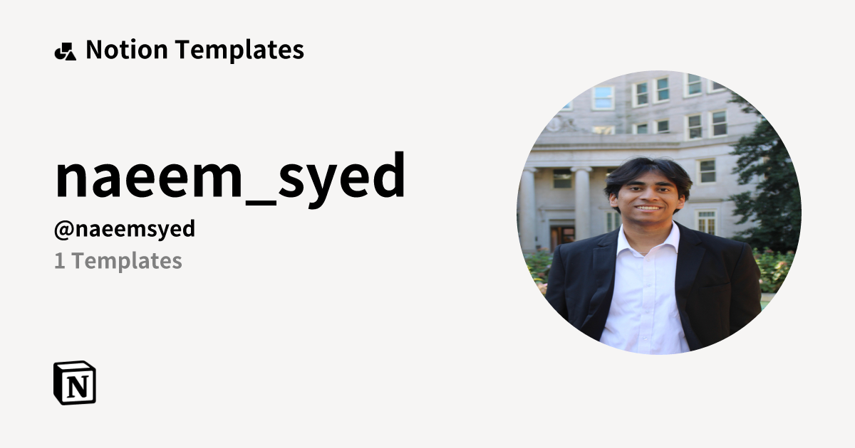naeem_syed | Template Creator | Notion Marketplace