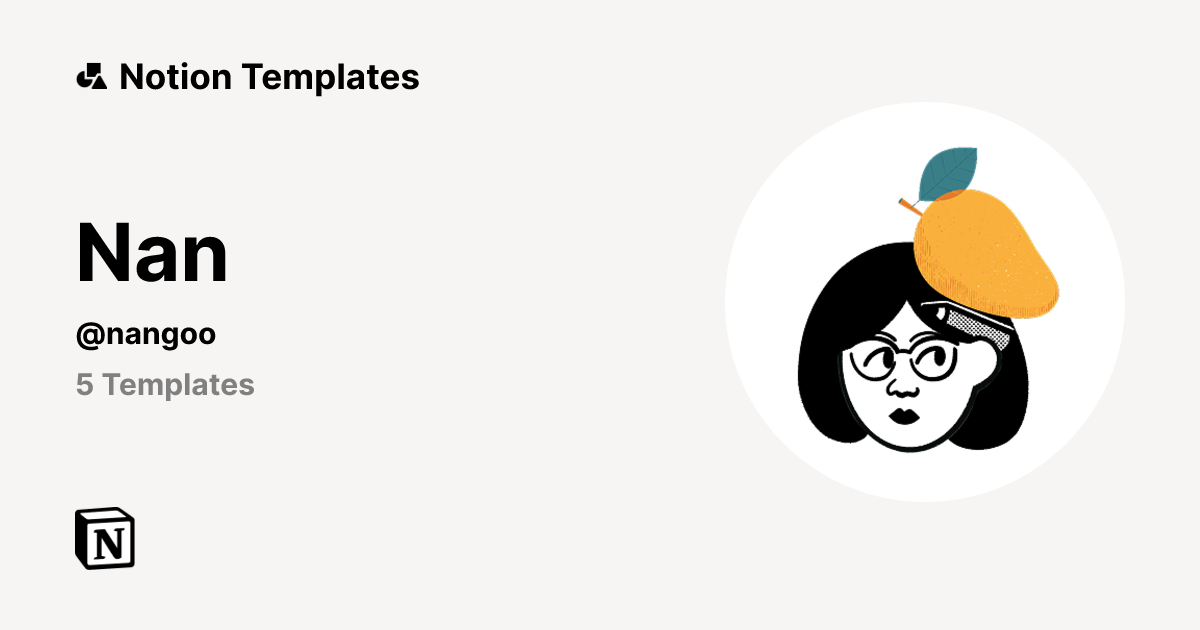 Nan | Template Creator | Notion Marketplace