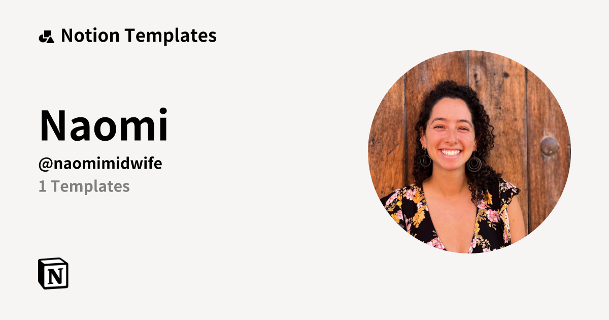 Naomi | Template Creator | Notion Marketplace