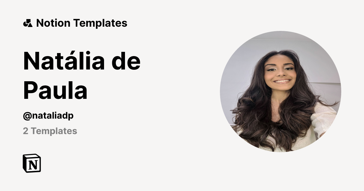 Natália de Paula | Template Creator | Notion Marketplace