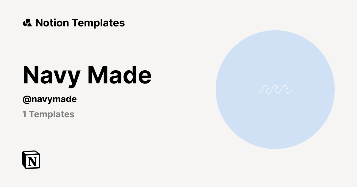 Navy Made | Template Creator | Notion Marketplace