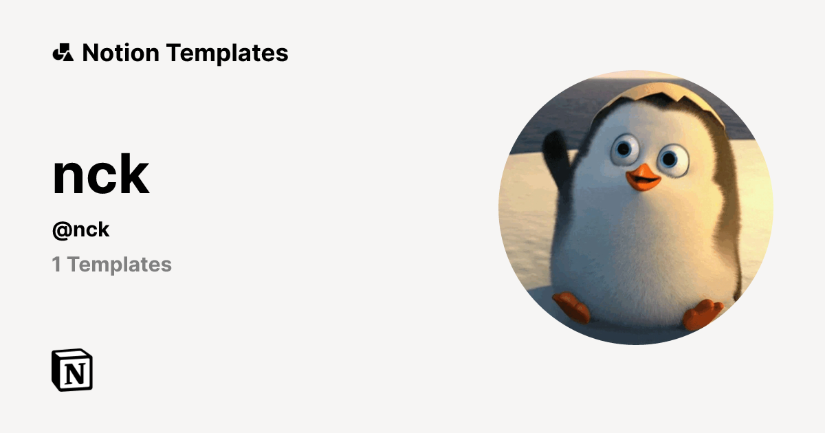 nck | Template Creator | Notion Marketplace