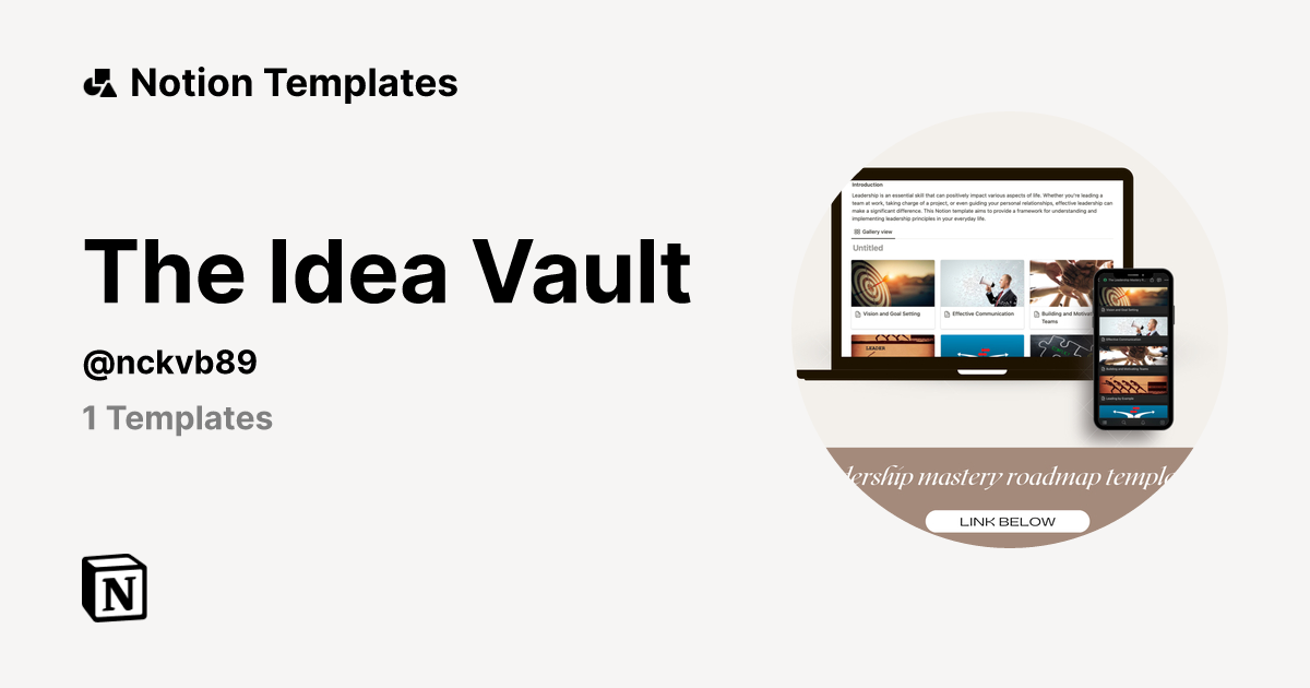 The Idea Vault | Template Creator | Notion Marketplace