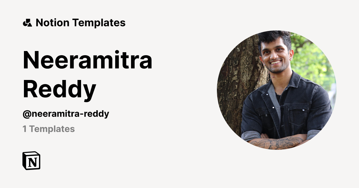 Neeramitra Reddy Template Creator Notion Marketplace