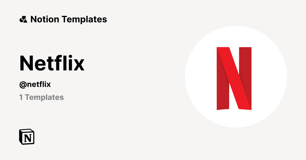 Netflix | Template Creator | Notion Marketplace