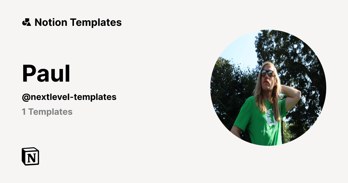 Paul | Template Creator | Notion Marketplace