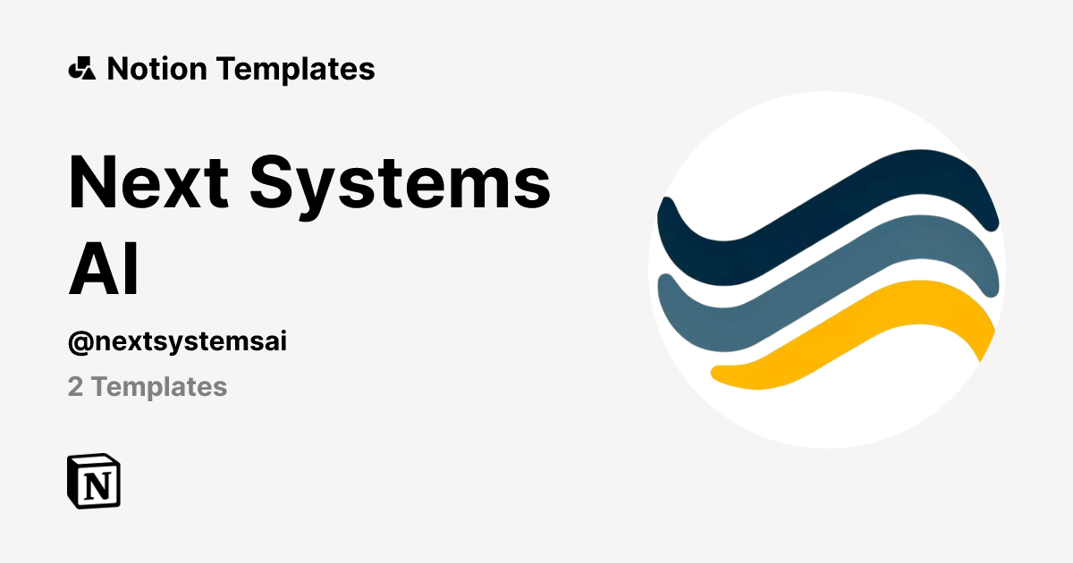 Next Systems AI | Template Creator | Notion Marketplace