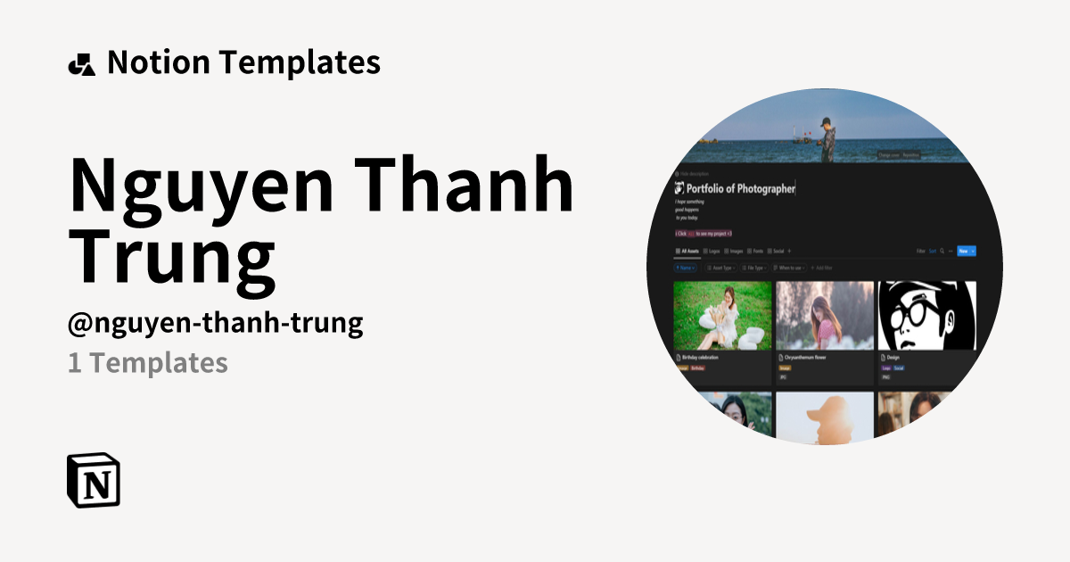 Nguyen Thanh Trung | Template Creator | Notion Marketplace