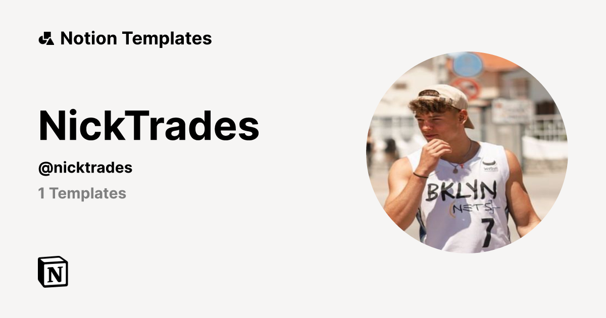 NickTrades | Template Creator | Notion Marketplace
