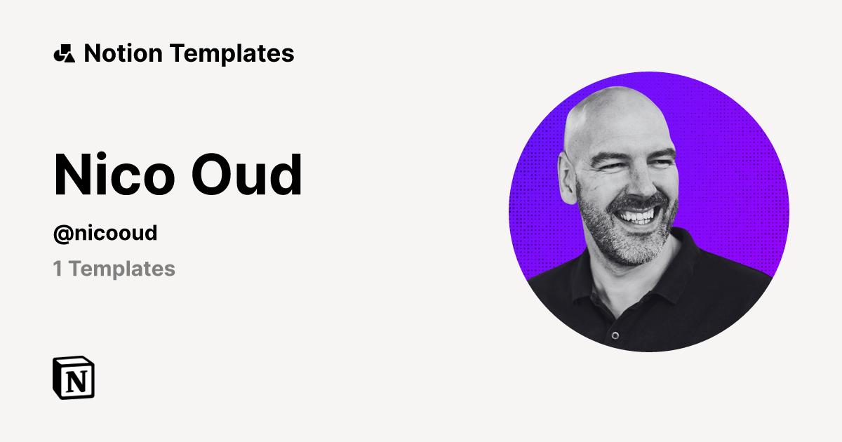 Nico Oud | Template Creator | Notion Marketplace