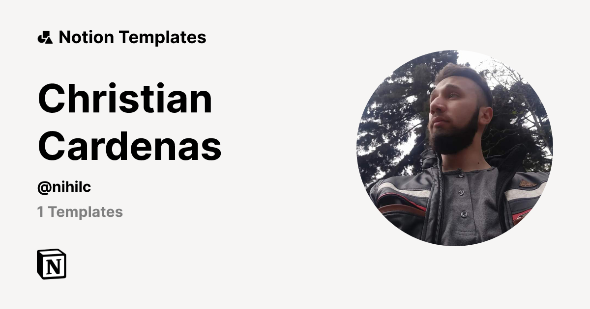 Christian Cardenas | Template Creator | Notion Marketplace