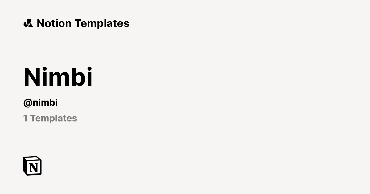 Nimbi | Template Creator | Notion Marketplace
