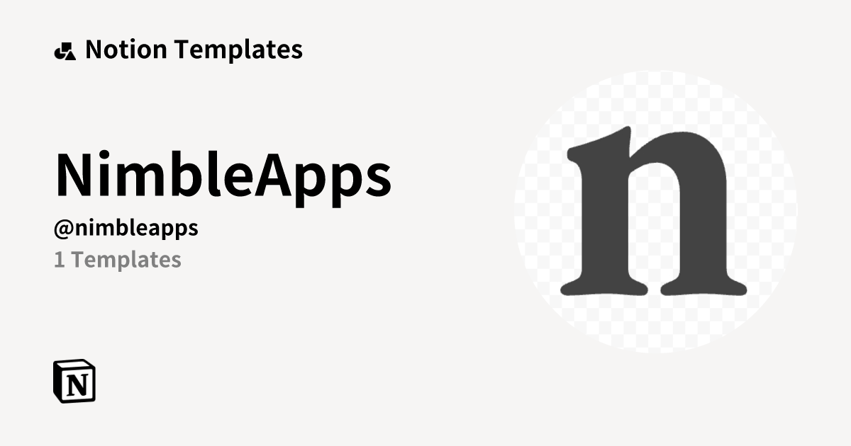 NimbleApps | Template Creator | Notion Marketplace