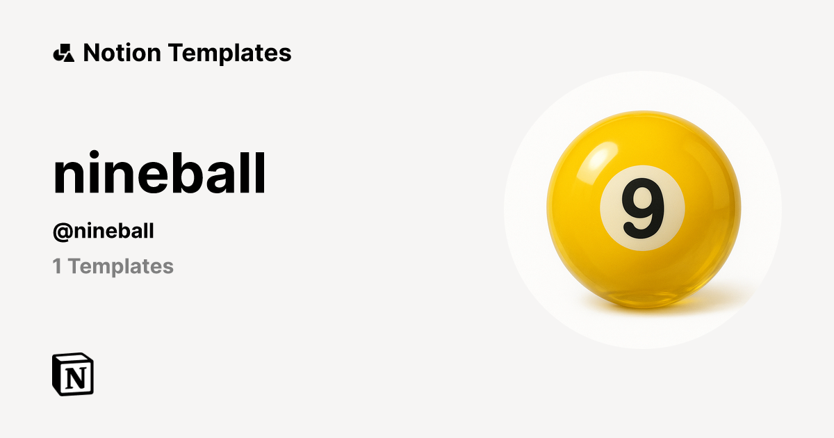 nineball | Template Creator | Notion Marketplace