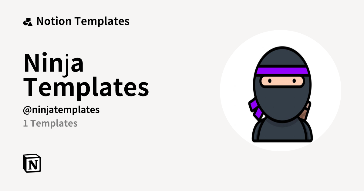 Ninja Templates | Template Creator | Notion Marketplace