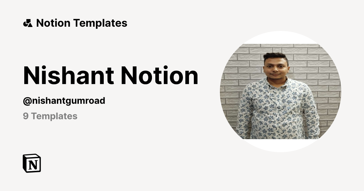 Nishant Notion | Template Creator | Notion Marketplace