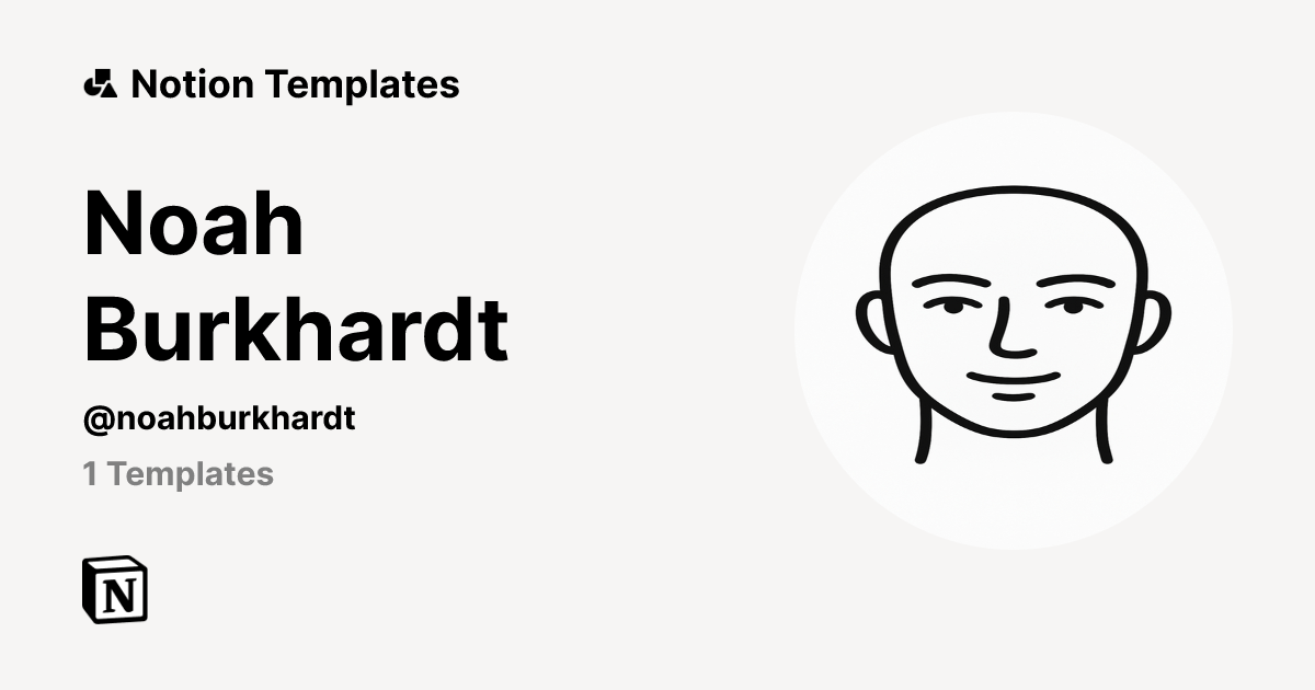 Noah Burkhardt | Template Creator | Notion Marketplace