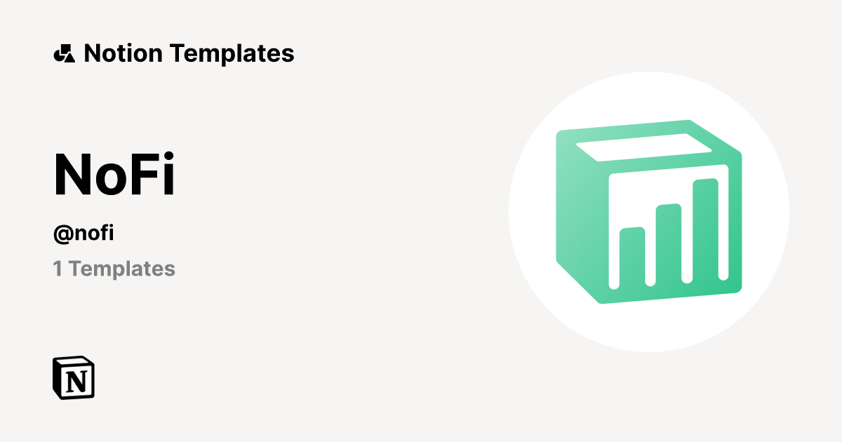 NoFi | Template Creator | Notion Marketplace