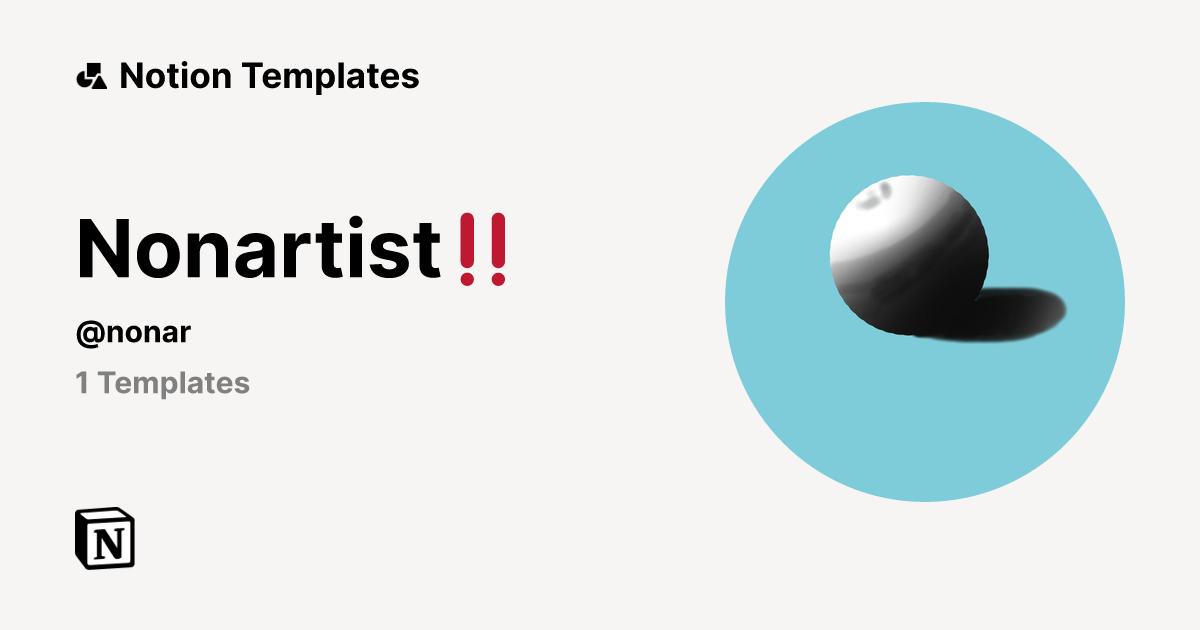 Nonartist‼️ | Template Creator | Notion Marketplace