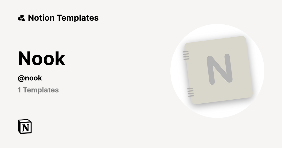 Nook | Template Creator | Notion Marketplace