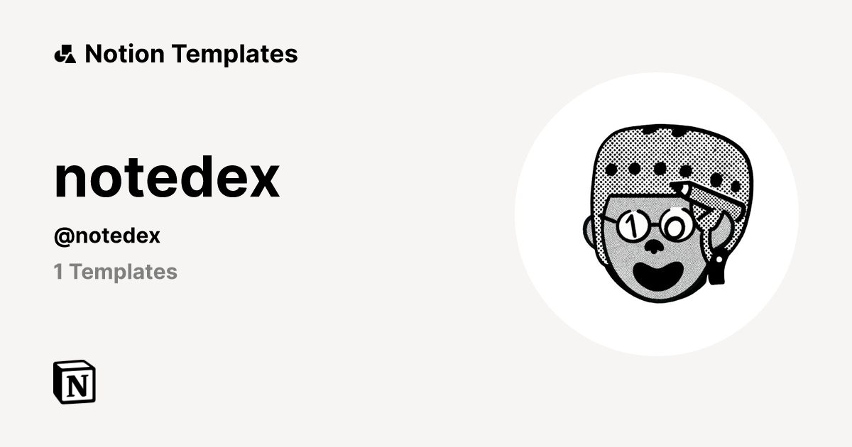notedex | Template Creator | Notion Marketplace