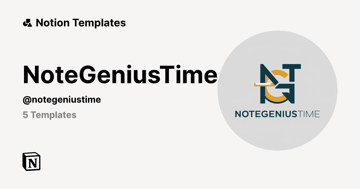 NoteGeniusTime | Template Creator | Notion Marketplace