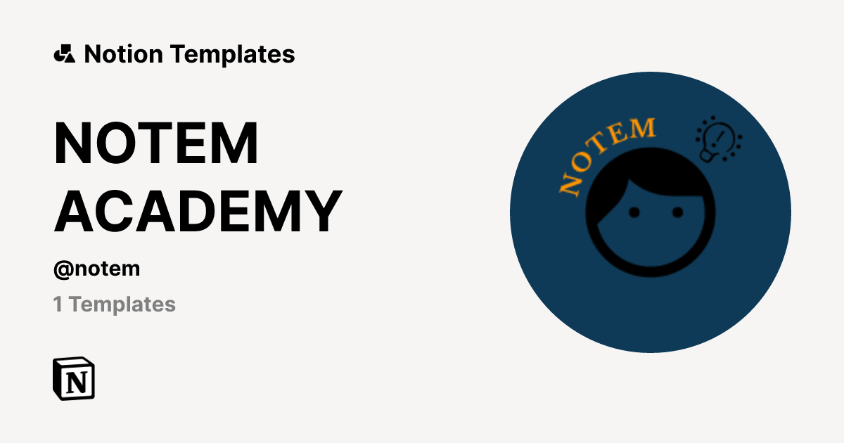 NOTEM ACADEMY | Template Creator | Notion Marketplace