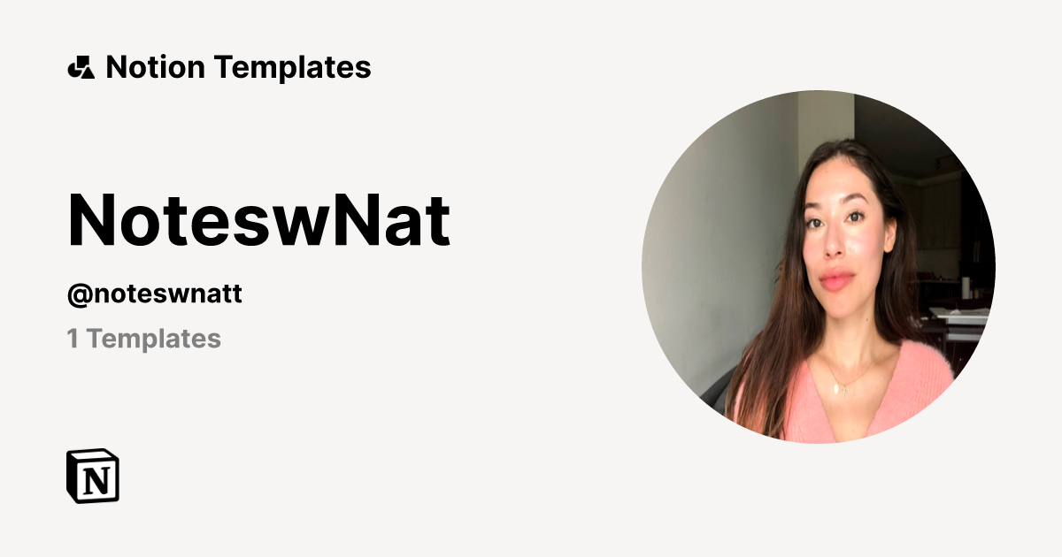 NoteswNat | Template Creator | Notion Marketplace