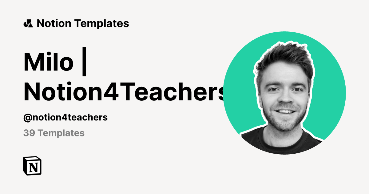 Milo Notion4teachers Template Creator Notion Marketplace