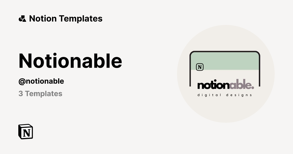 Notionable | Template Creator | Notion Marketplace