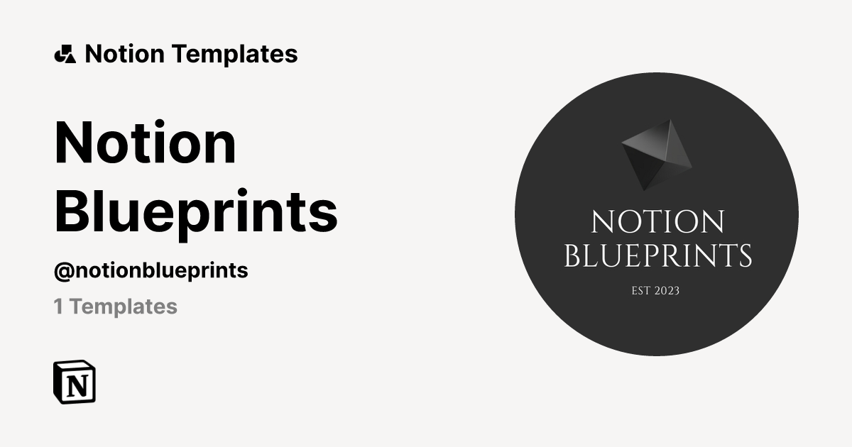 Notion Blueprints | Template Creator | Notion Marketplace