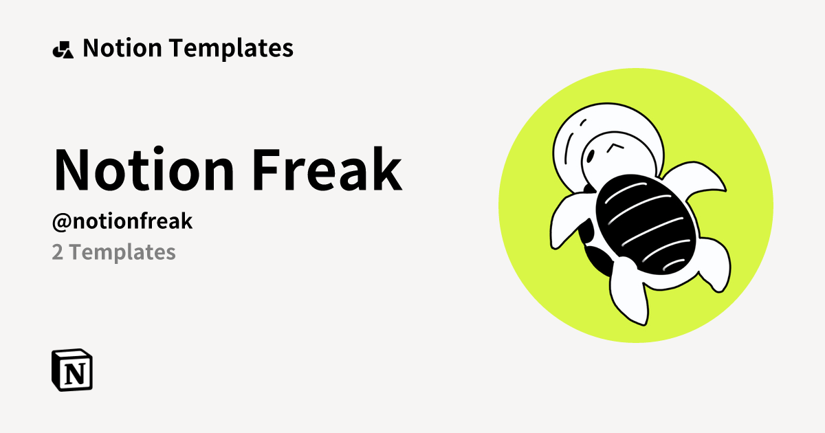 Notion Freak | Template Creator | Notion Marketplace