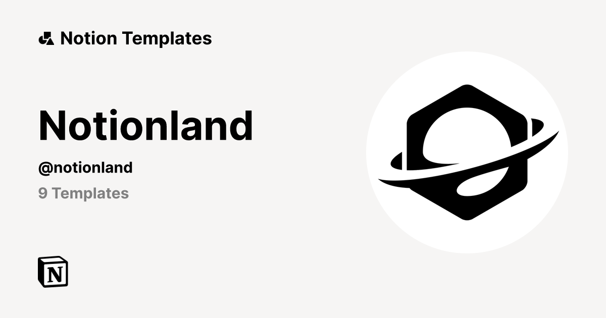 Notionland | Template Creator | Notion Marketplace