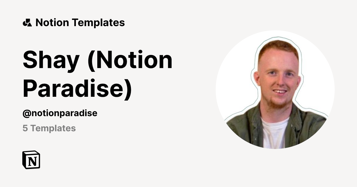 Shay Notion Paradise Template Creator Notion Marketplace