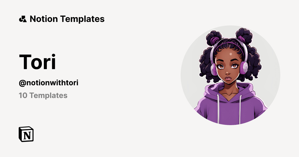 Tori | Template Creator | Notion Marketplace
