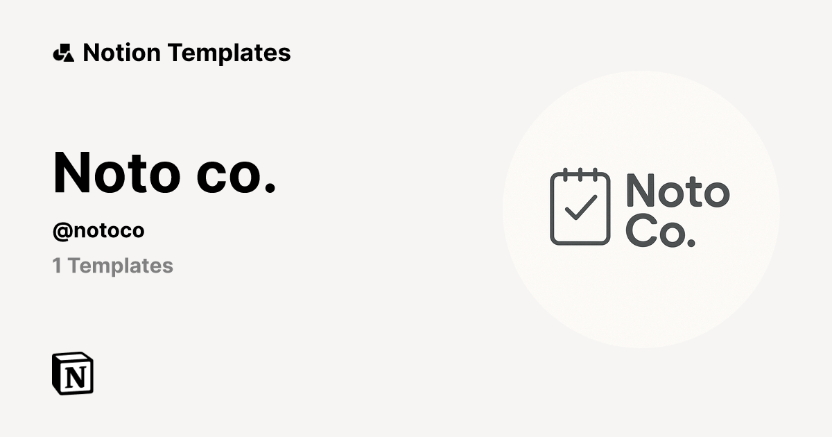 Noto co. | Template Creator | Notion Marketplace