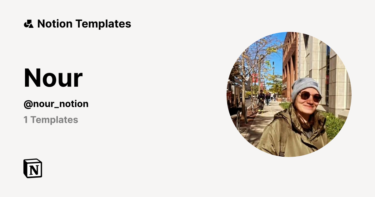 Nour | Template Creator | Notion Marketplace