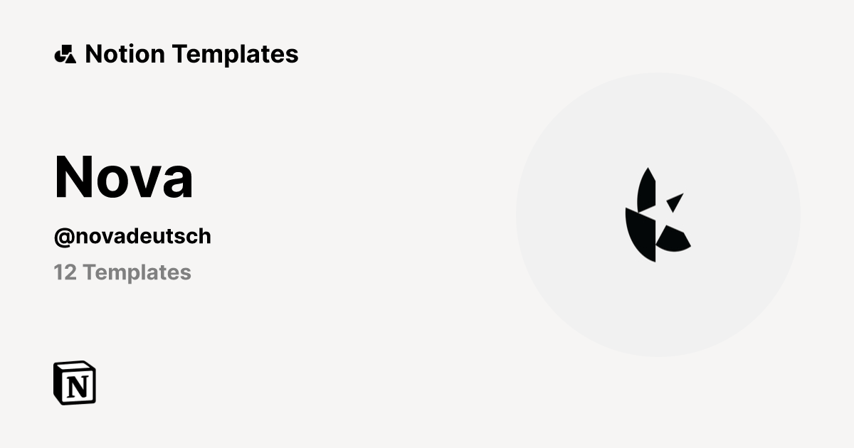 Nova | Template Creator | Notion Marketplace