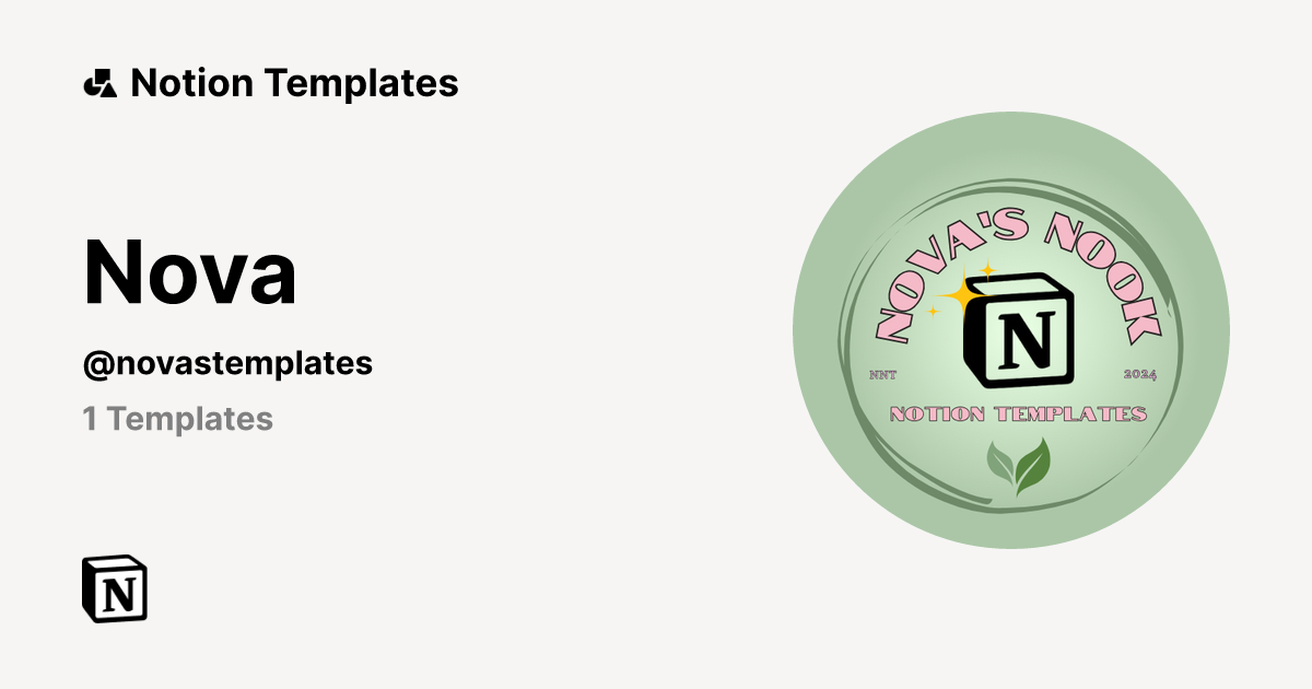 Nova | Template Creator | Notion Marketplace