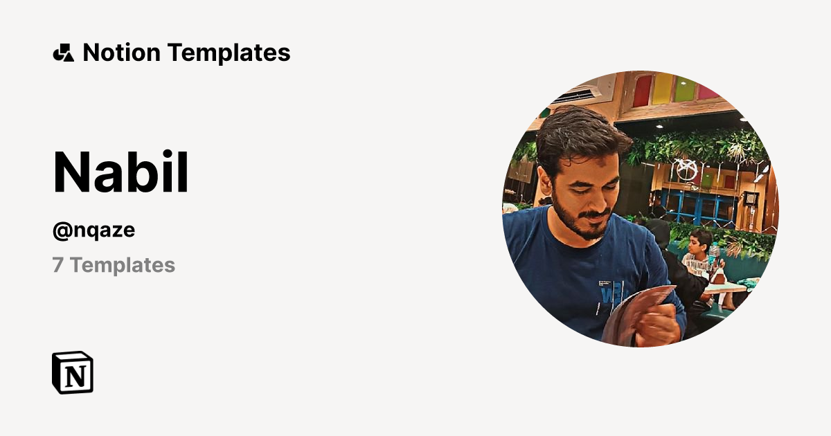 Nabil | Template Creator | Notion Marketplace