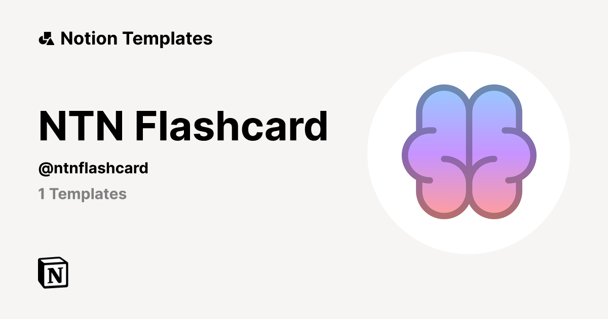 NTN Flashcard | Template Creator | Notion Marketplace