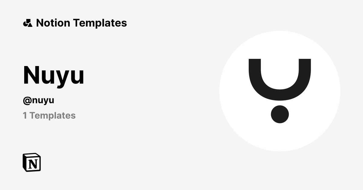 Nuyu | Template Creator | Notion Marketplace