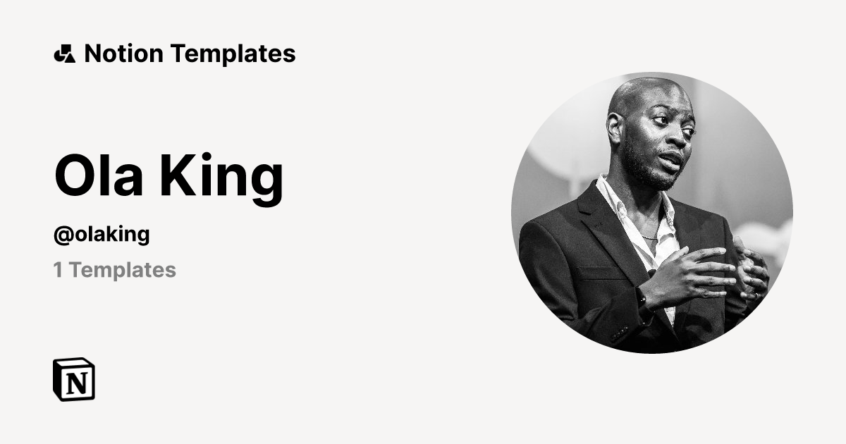 Ola King | Template Creator | Notion Marketplace