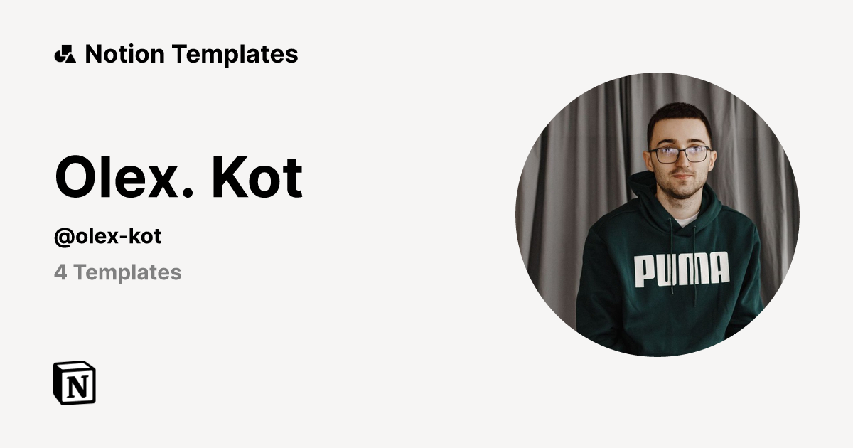 Olex. Kot | Template Creator | Notion Marketplace