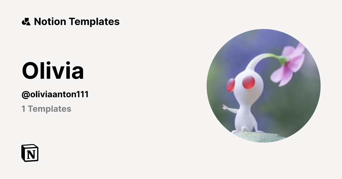 Olivia | Template Creator | Notion Marketplace