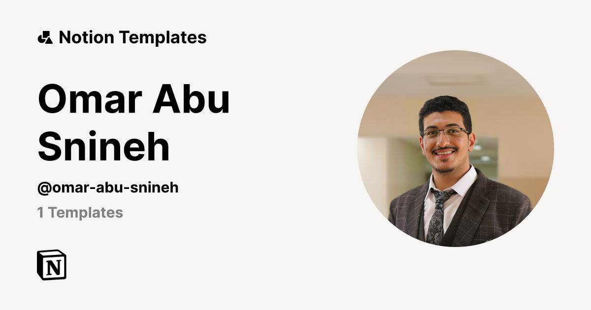 Omar Abu Snineh Template Creator Notion Marketplace
